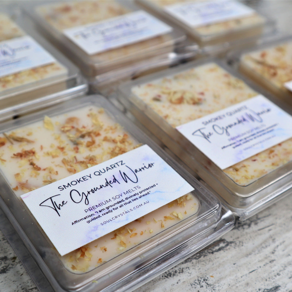 ‘Grounded Warrior’ Soy Wax Melts | Smokey Quartz & Jasmine | Soul Crystals Xoxo